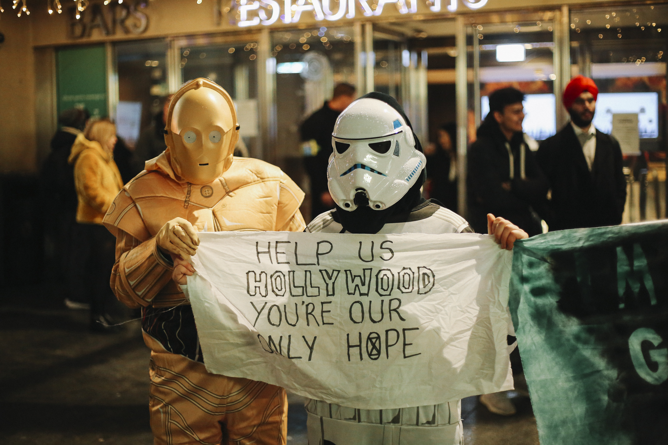 Extinction Rebellion UK filmmakers block red carpet at Star Wars London ...