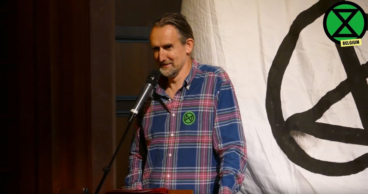 Roger Hallam at Solvay Library, Brussels - Extinction Rebellion UK