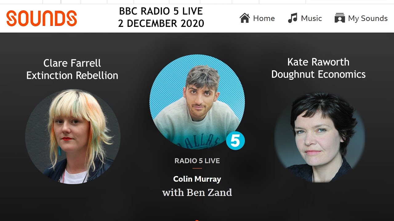 Kate Raworth and Clare Farrell on BBC Radio 5 Live with Ben Zand ...