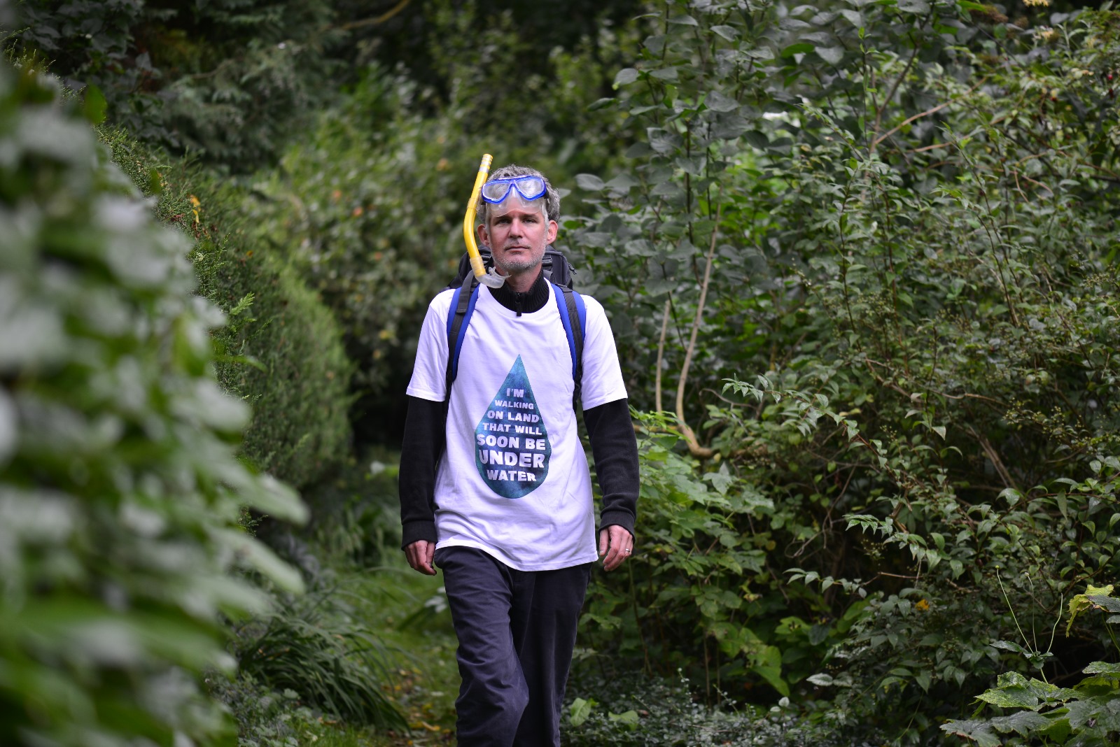 XR scientist walking for climate change… in a mask and snorkel ...